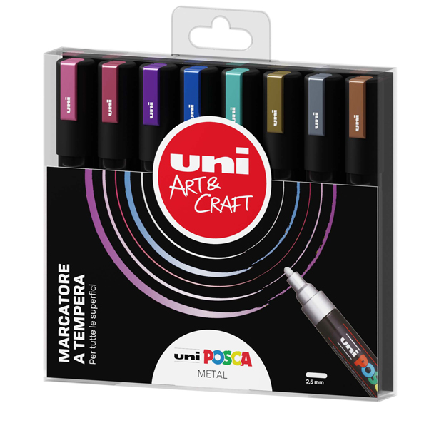 Marcatore Uni Posca PC5M - punta media 1,8-2,5 mm - colori assortiti ...